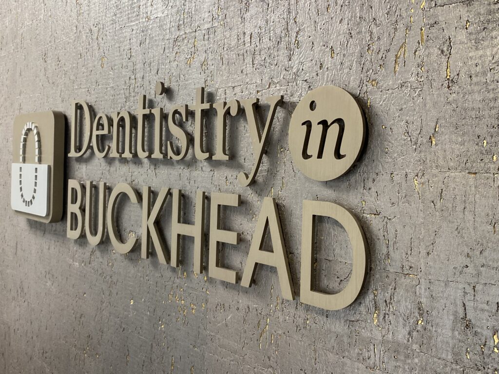 Lobby sign for Dentist in Buckhead - Big Mouth Signs
